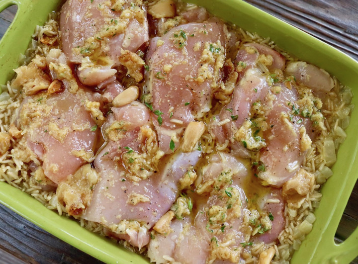 Roasted Garlic Chicken and Rice | Cooking On The Weekends