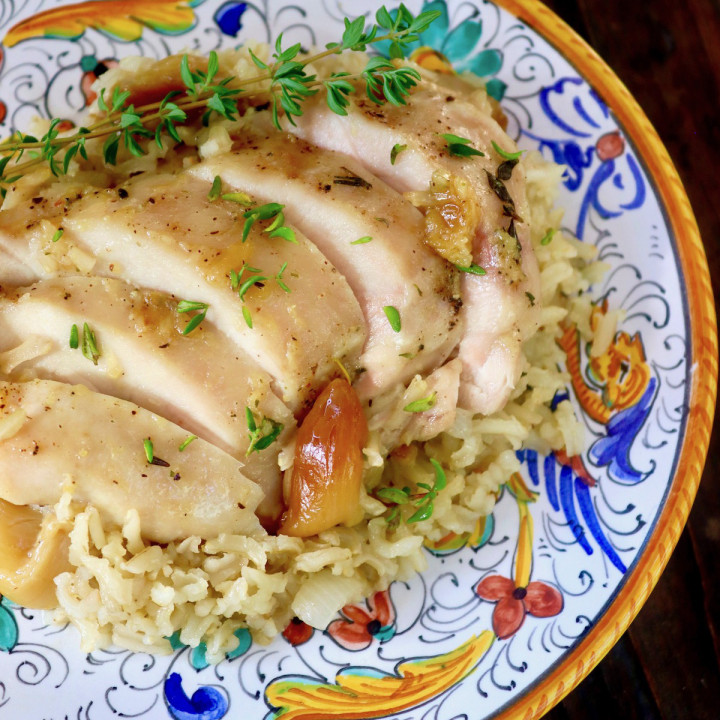Roasted Garlic Chicken and Rice | Cooking On The Weekends