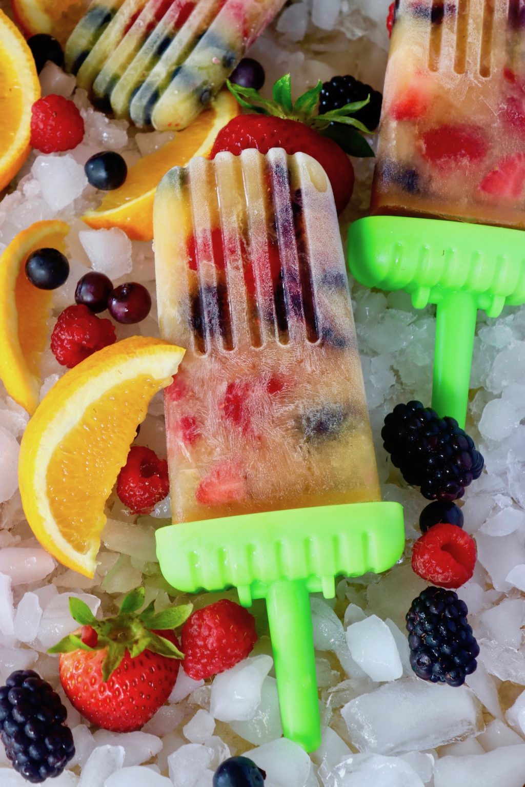 Orange Popsicles with Berries | Cooking On The Weekends