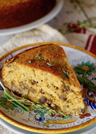 Savory Polenta Cake with Mushrooms | Cooking On The Weekends