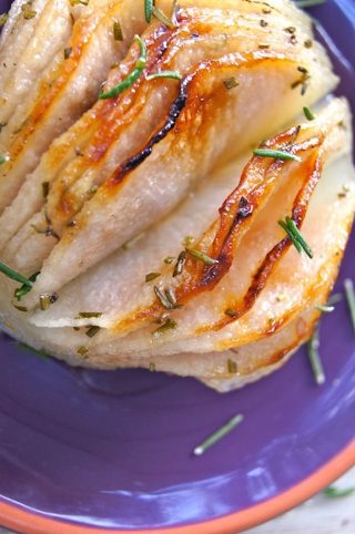 Rosemary Roasted Hasselback Korean Pears | Cooking On The Weekends