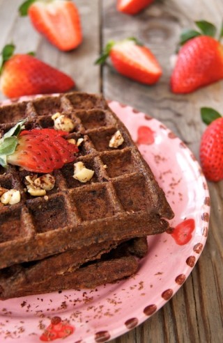 Gluten-Free Chocolate Hazelnut Waffles | Cooking On The Weekends