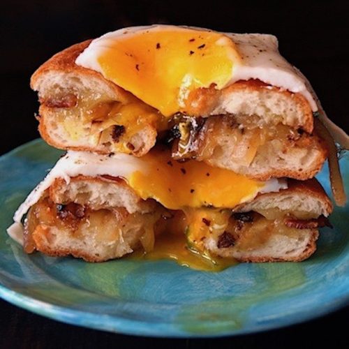 Breakfast Grilled Cheese Bagel | Cooking On The Weekends