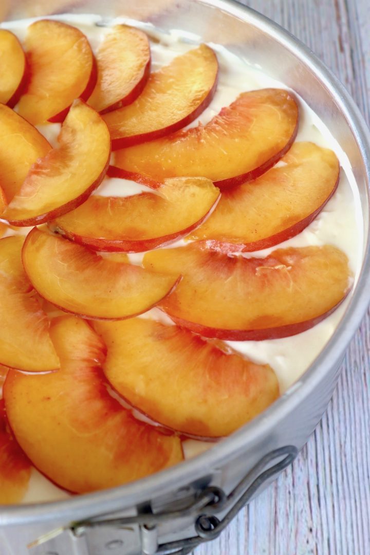 Peach Cheesecake (No-Bake) | Cooking On The Weekends