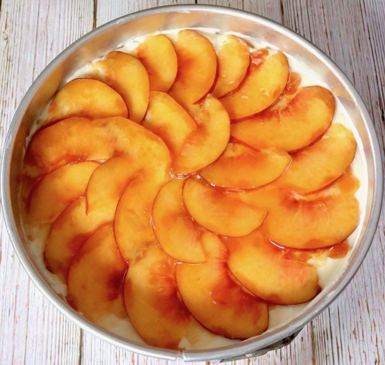 Peach Cheesecake (No-Bake) | Cooking On The Weekends