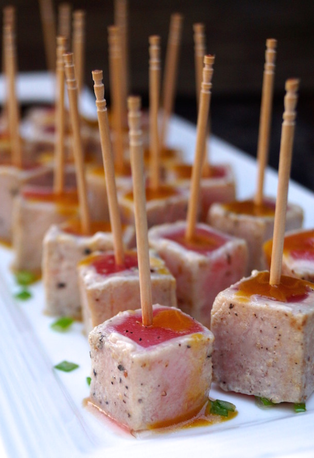 Wasabi Glazed Seared Ahi Tuna Appetizer | Cooking On The Weekends