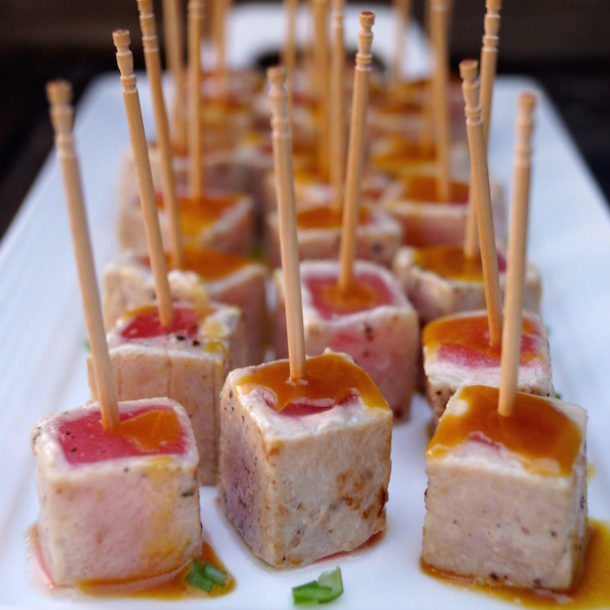 Wasabi Glazed Seared Ahi Tuna Appetizer | Cooking On The Weekends