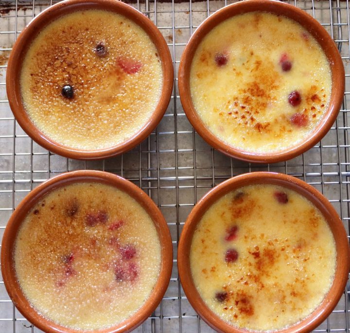 Cranberry Creme Brulee Recipe with Amaretto | Cooking On The Weekends