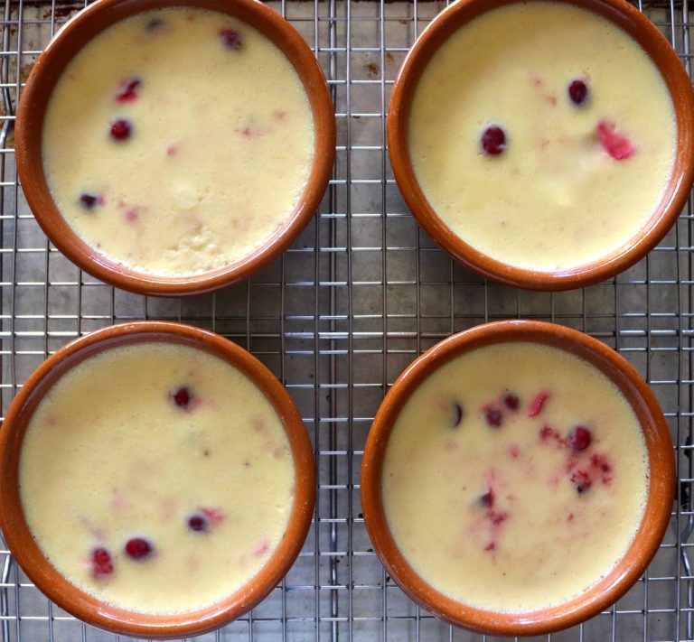 Cranberry Creme Brulee Recipe with Amaretto | Cooking On The Weekends