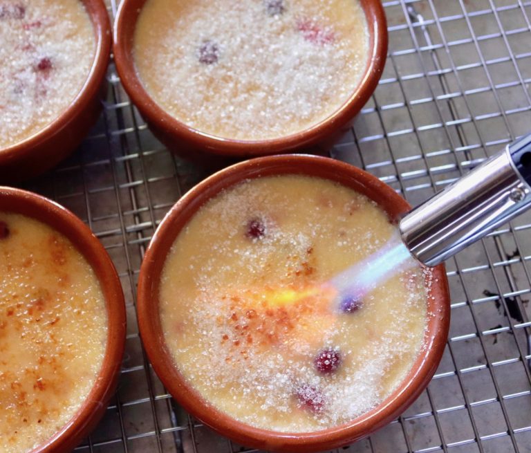 Cranberry Creme Brulee Recipe with Amaretto | Cooking On The Weekends