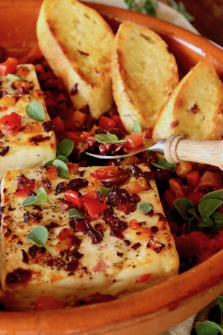 Baked Feta Appetizer with Olives | Cooking On The Weekends